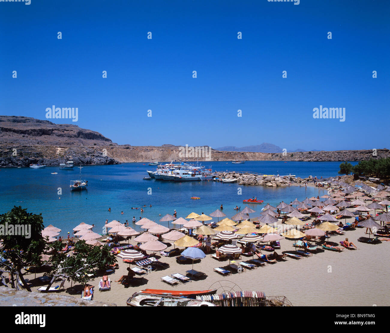 Scenic beach situated below the ancient Acropolis in the east coast ...