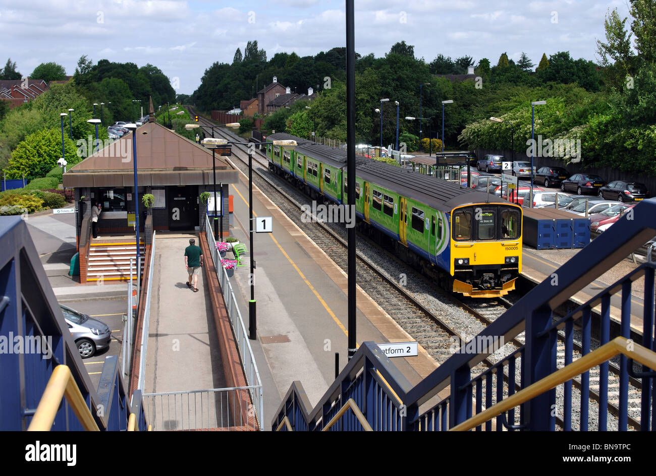 Train stopped at Widney Manor station, West Midlands, England, UK Stock ...