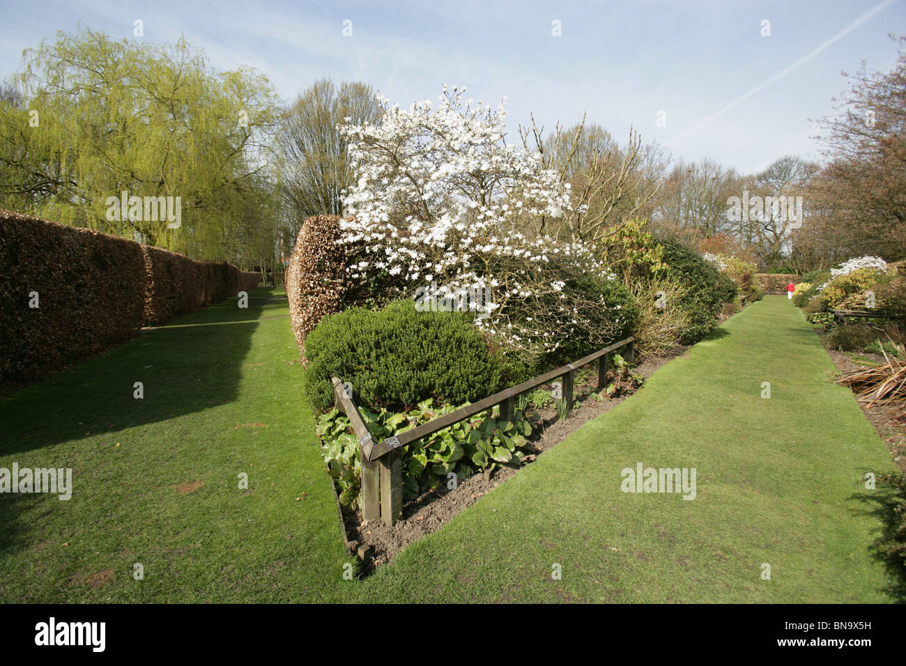 Walkden Gardens, Sale, England. Borders and paths at Walkden Gardens ...