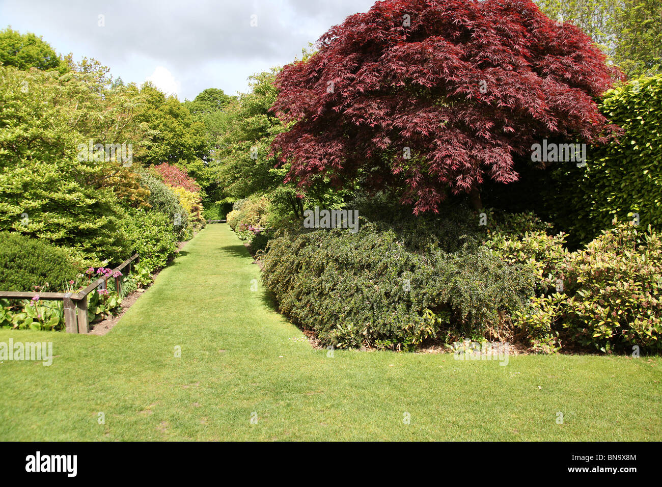 Walkden Gardens, Sale, England. Borders and paths at Walkden Gardens ...