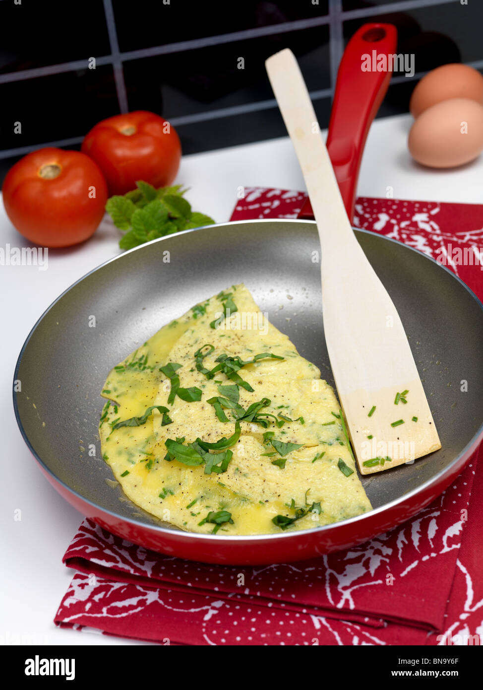 A freshly cooked omelet Stock Photo - Alamy