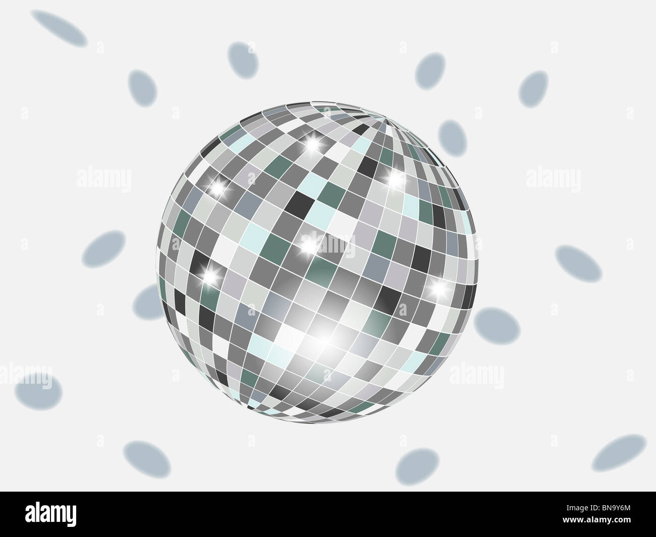 Disco ball isolated with reflections Stock Photo - Alamy
