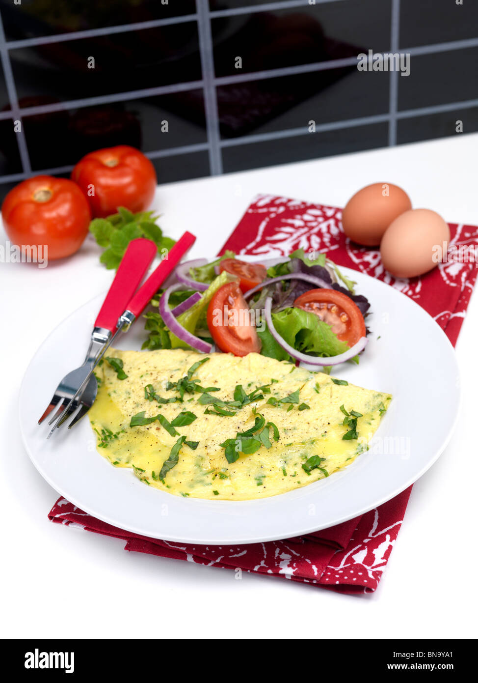 A freshly cooked omelet Stock Photo - Alamy