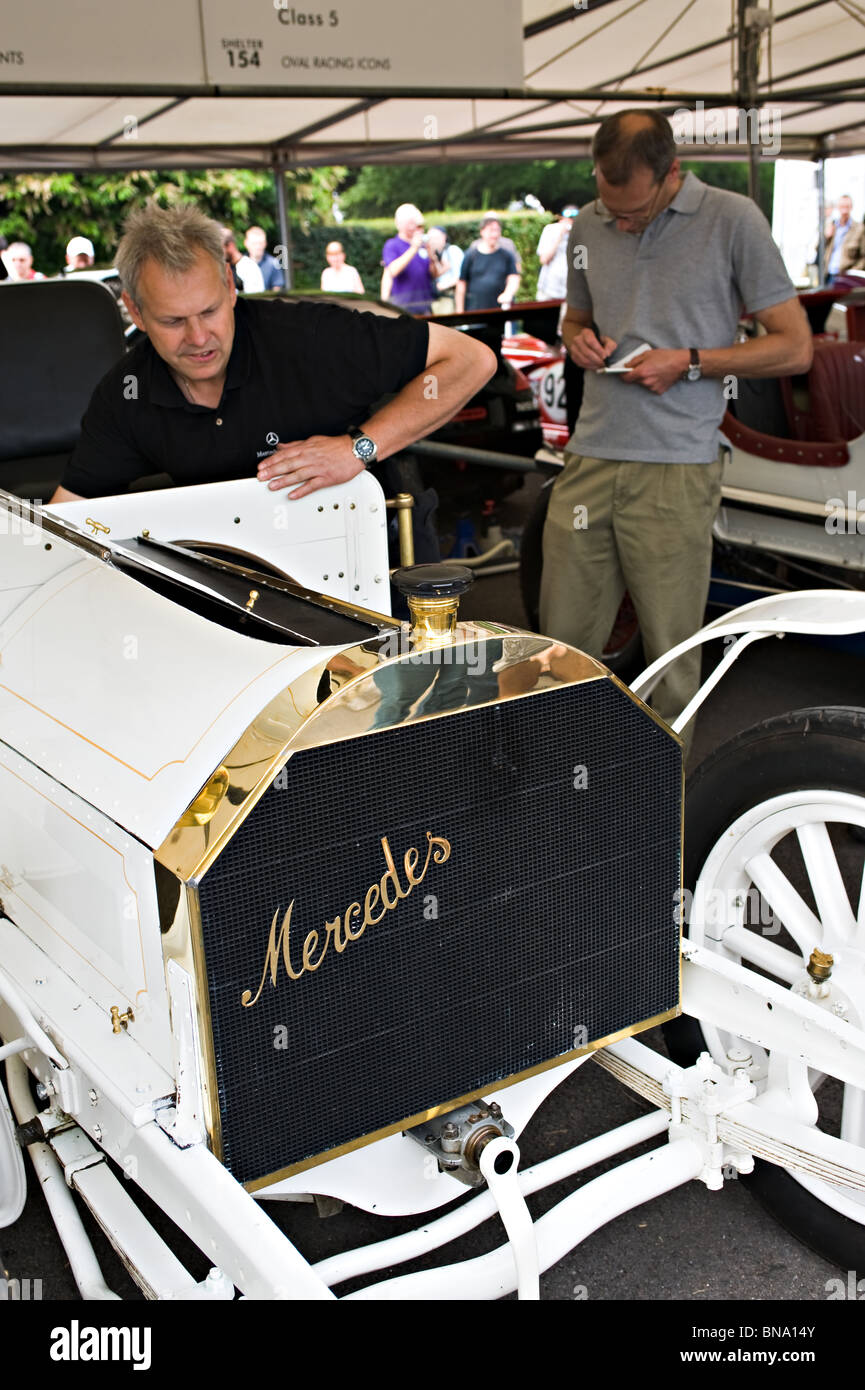 Mercedes Benz Sports Racing Car Radiator Grille in Garage at Goodwood ...