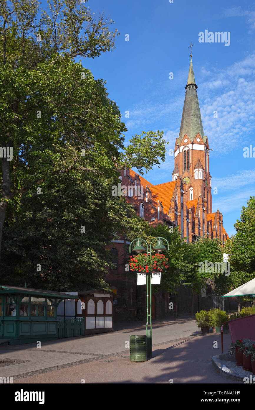 Monte Cassino main street of Sopot and Church of Saint George, Poland ...