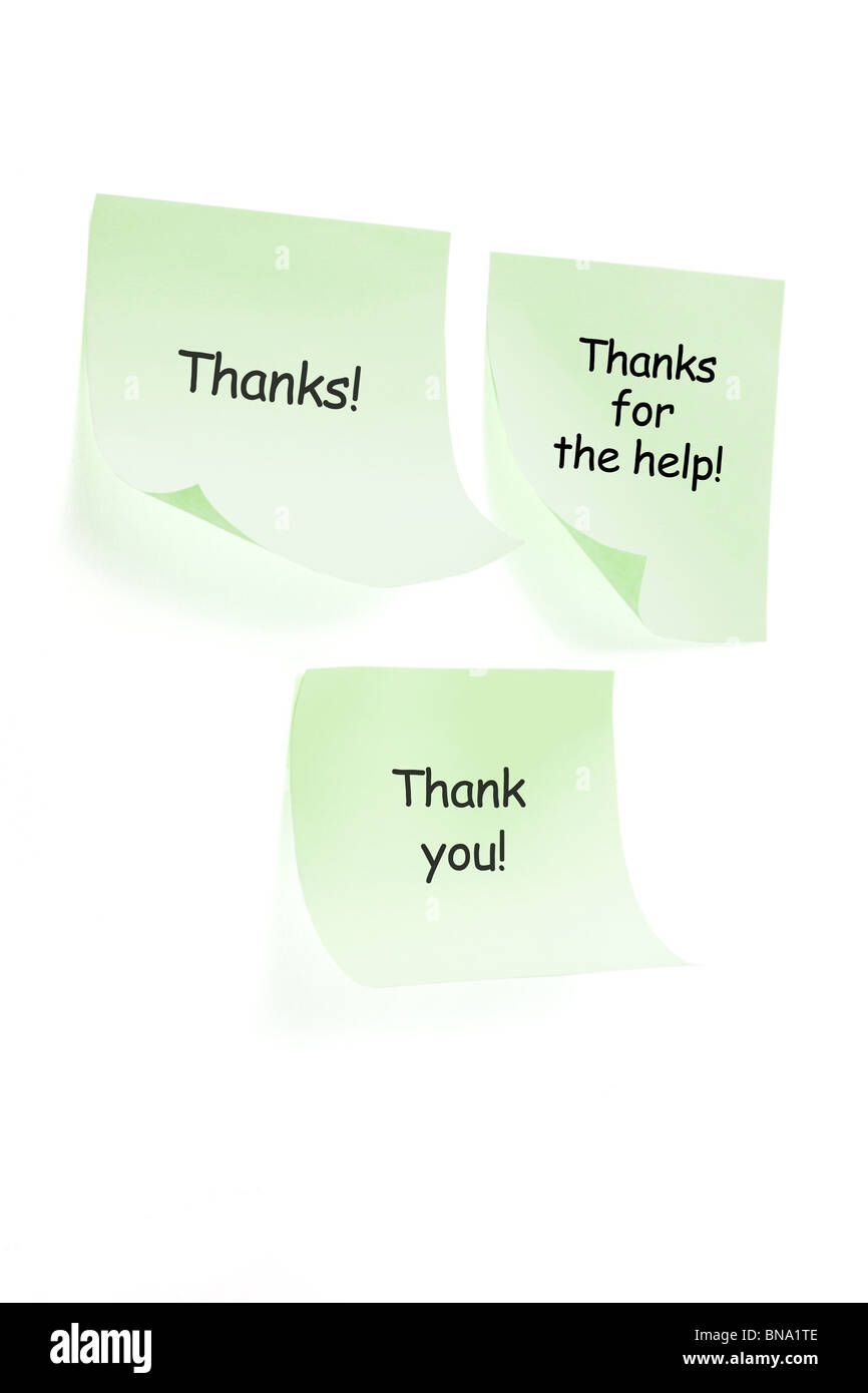 Appreciation Notes on Post It Papers Stock Photo - Alamy