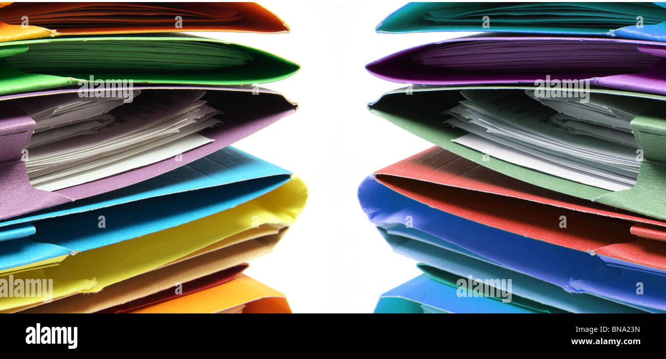 Stacks of Document Folders Stock Photo - Alamy