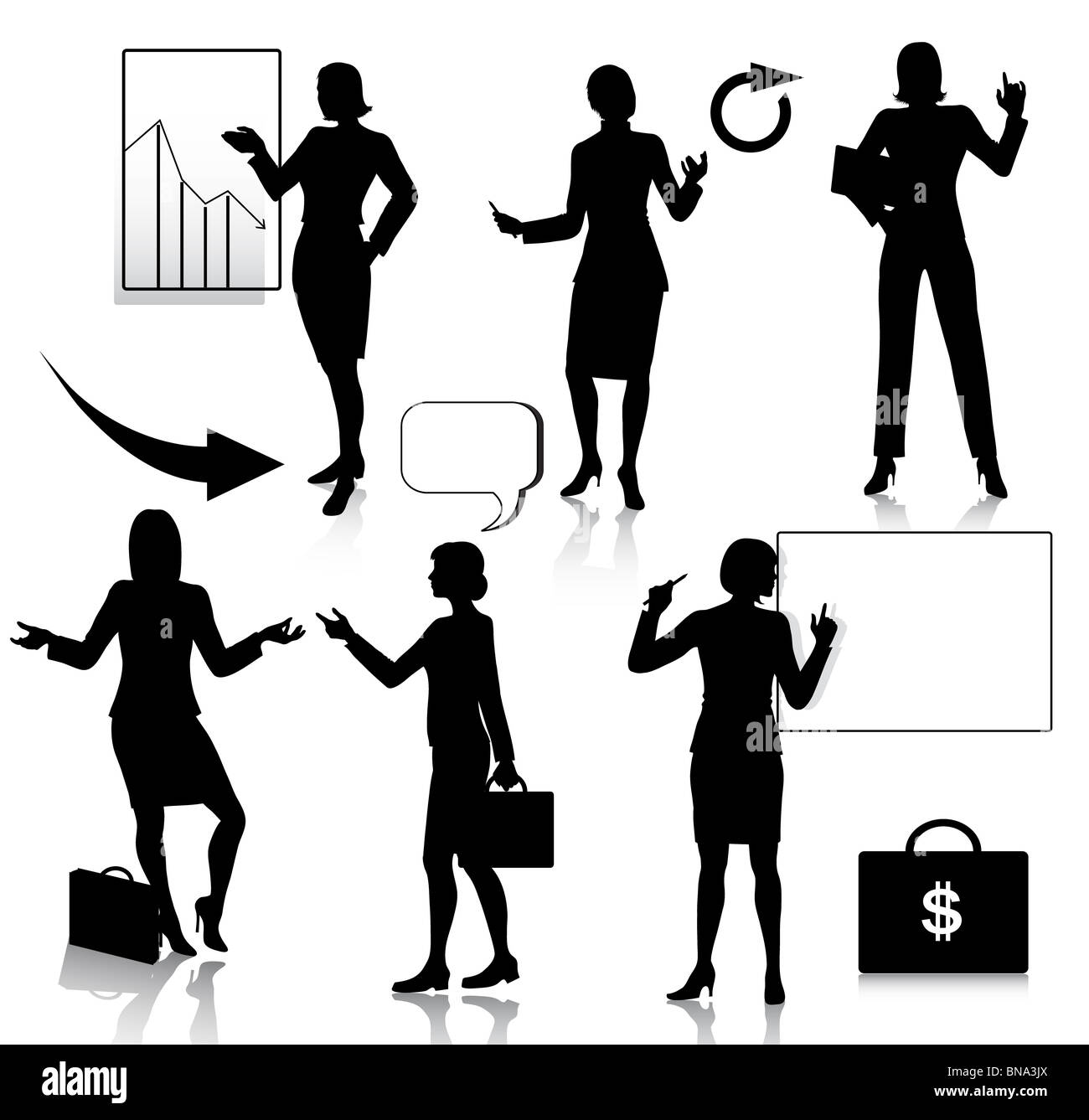 Silhouette woman formal suit vector hi-res stock photography and images ...