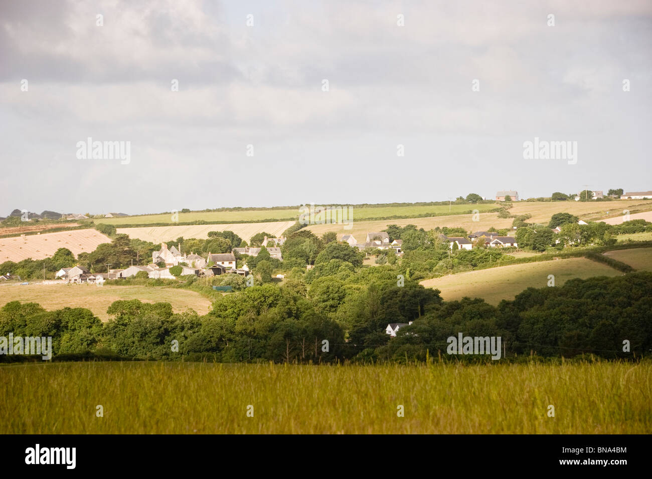 Village landscape, Cornwall, England Stock Photo - Alamy