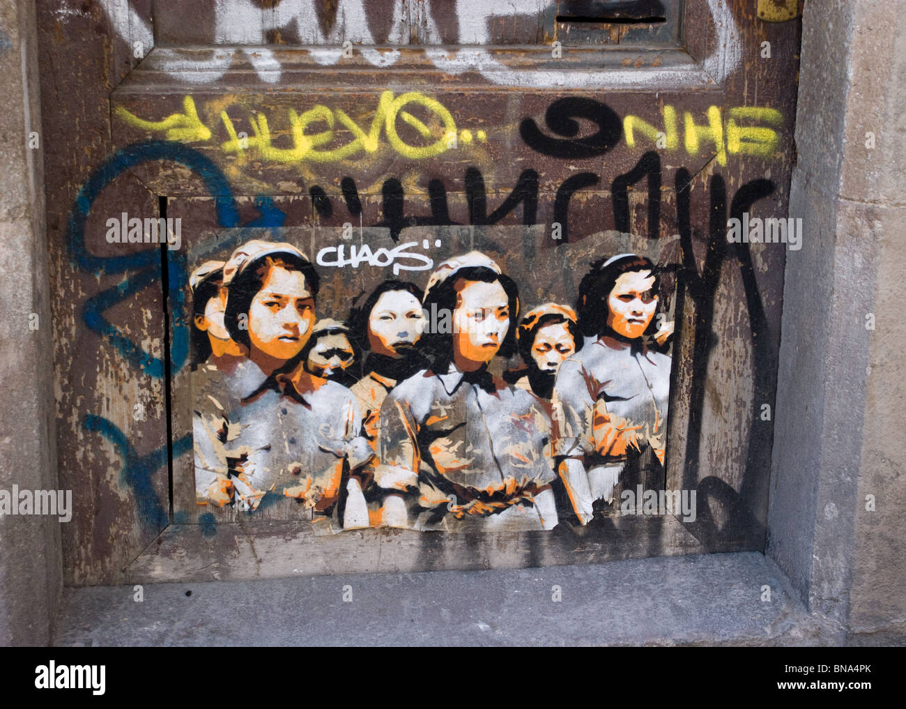 STREET ART GRAFFITI ON A WALL IN BARCELONA SPAIN EUROPE Stock Photo - Alamy