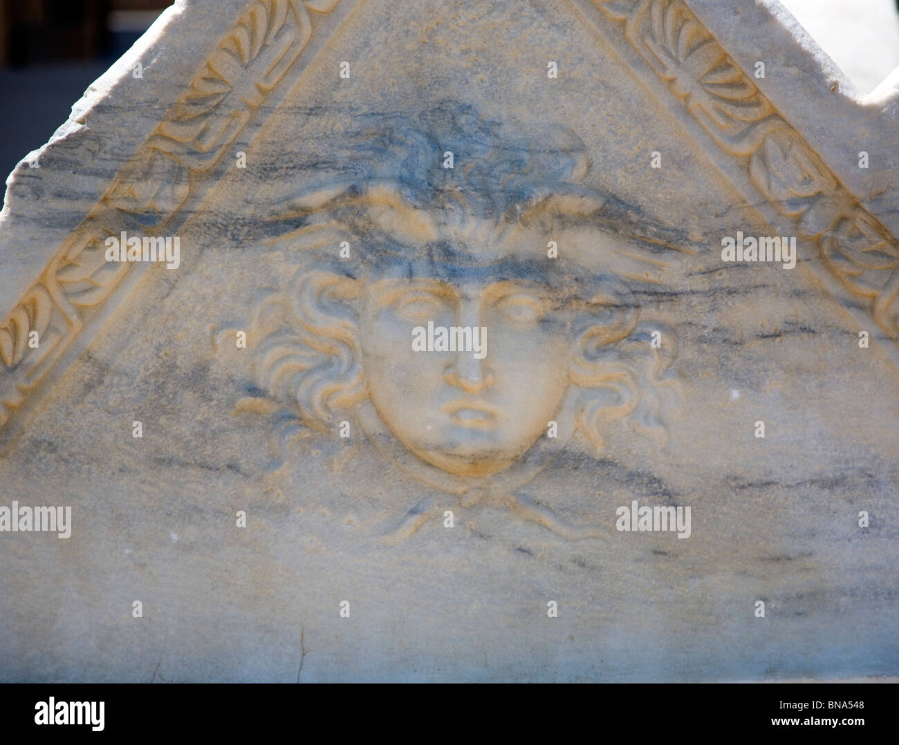 Caesarea National park in Israel - marble pediment example Stock Photo ...