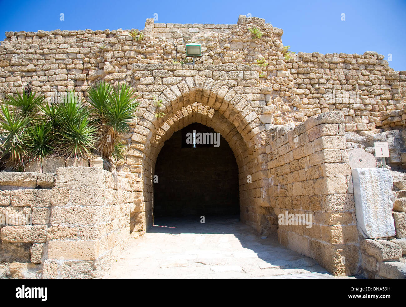 Caesarea National park in Israel - Arch to Gatehouse Stock Photo - Alamy