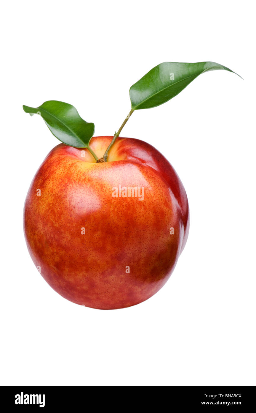 object on white - food peach close up Stock Photo - Alamy