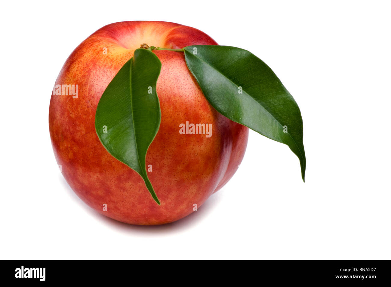 object on white - food peach close up Stock Photo - Alamy