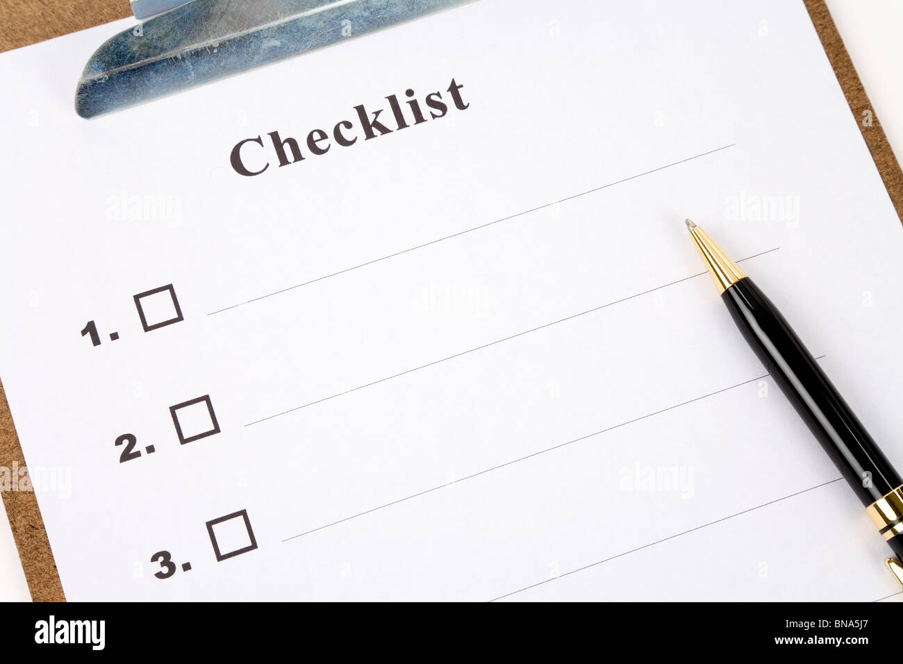 Checklist and Clipboard with white background Stock Photo - Alamy
