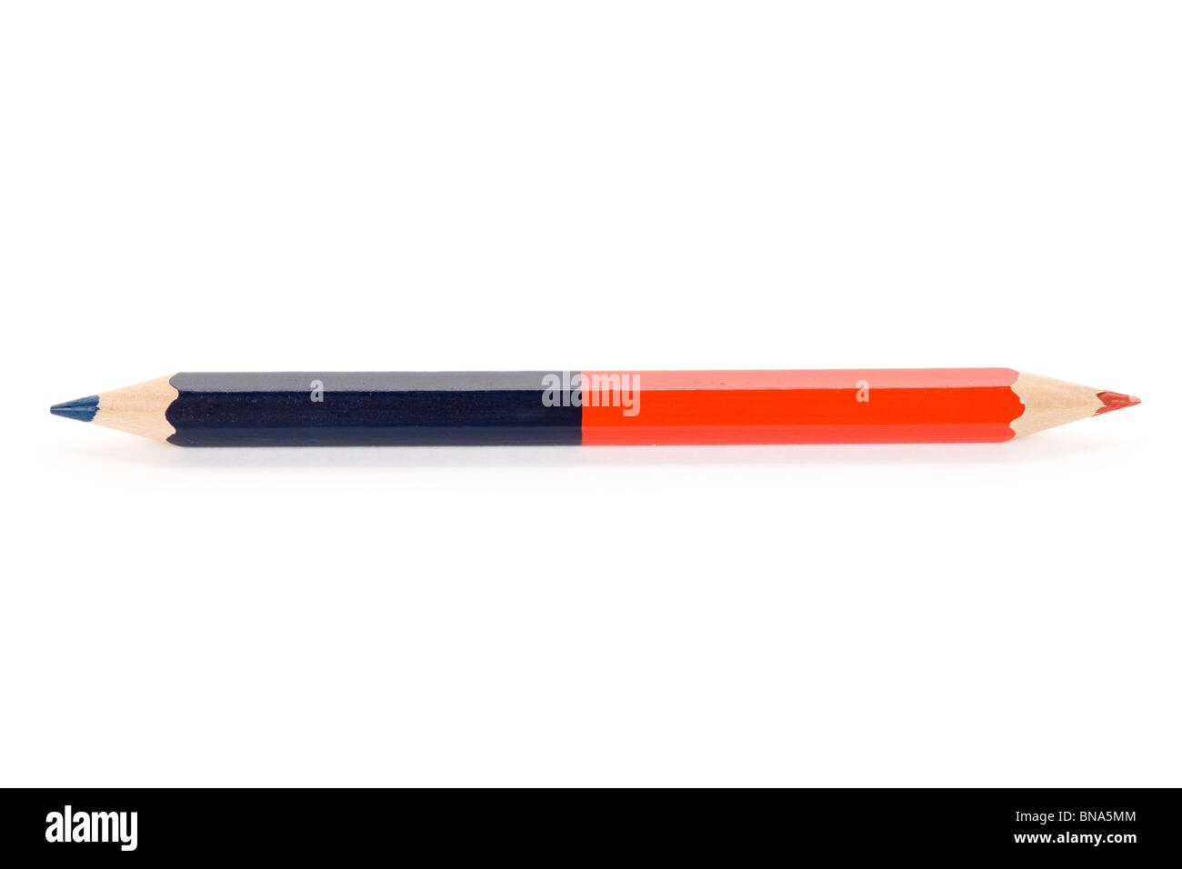 red blue pencil with white background Stock Photo - Alamy