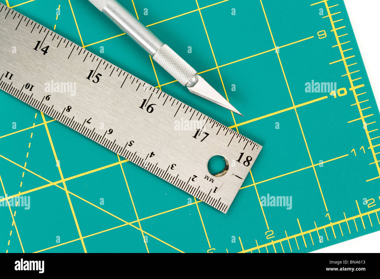 Cutting Mat and Knife close up Stock Photo - Alamy
