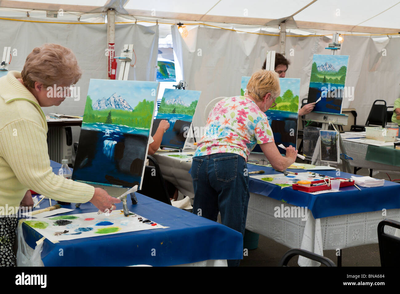 Crystal River, FL - Mar 2009 - Senior women taking a oil painting class ...