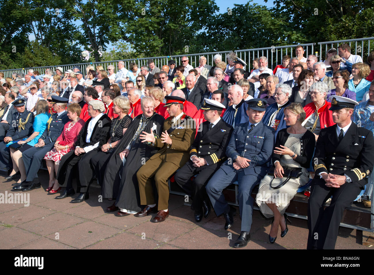 VIPs politicians dignitaries and armed forces officers in the crowd ...