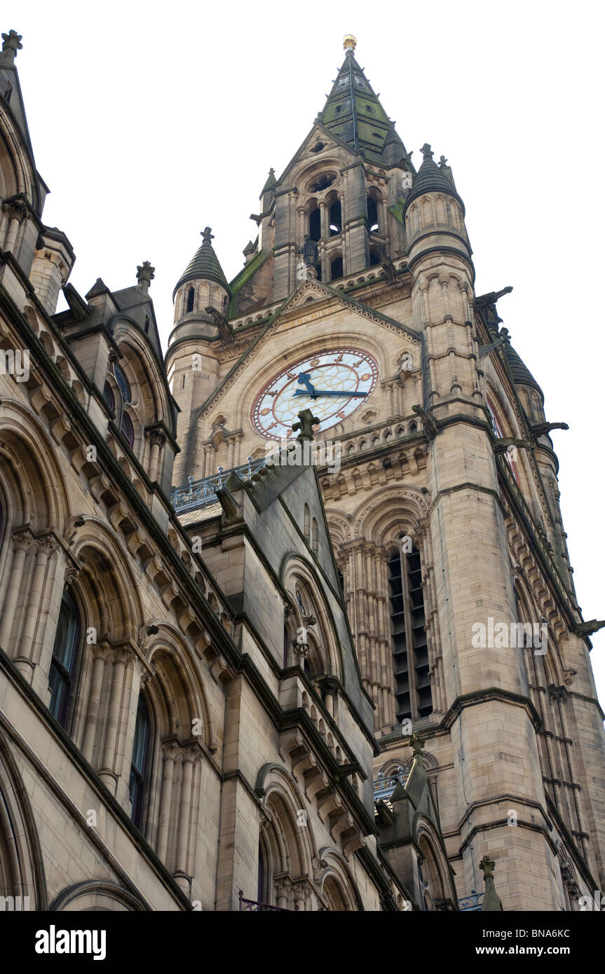 Manchester town hall, the clock tower Stock Photo - Alamy