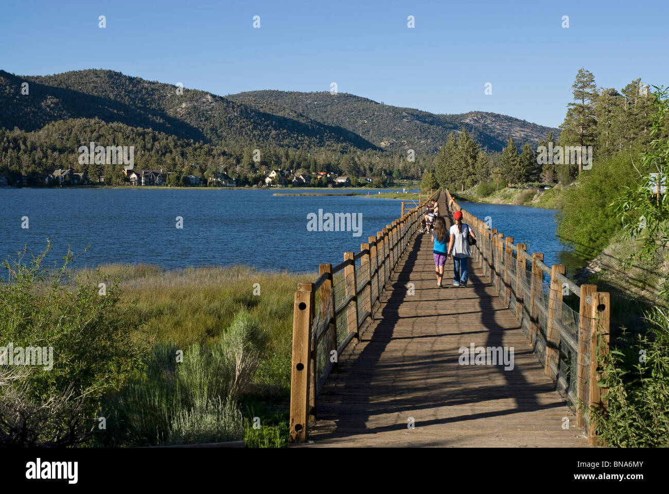 The boardwalk at Stanfield Marsh Waterfowl Preserve, Big Bear Lake ...