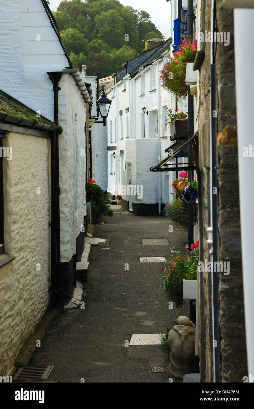 Narrow Street in Polperro Stock Photo - Alamy