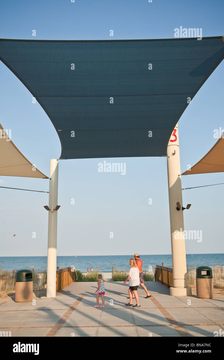 New oceanfront boardwalk along the beach in Myrtle Beach, SC Stock ...