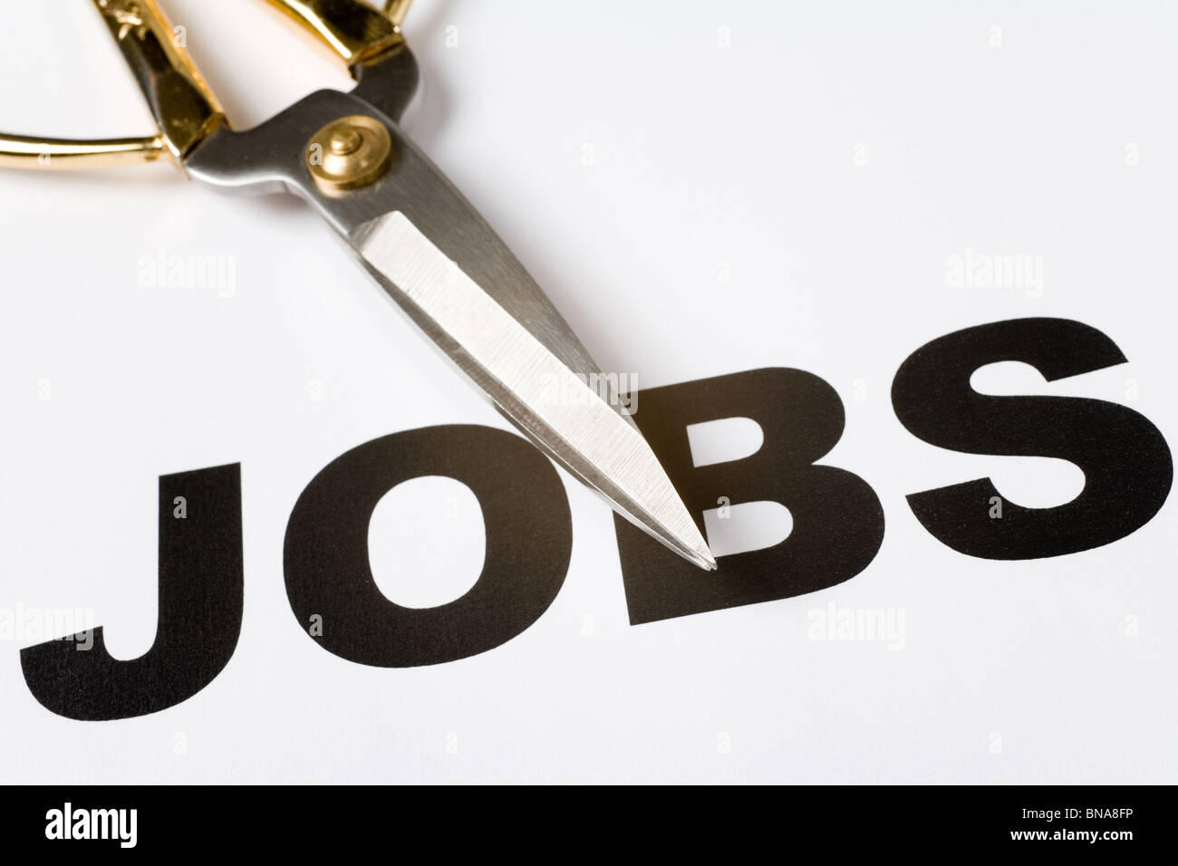 Word of job and scissors, concept of Jobs Cut Stock Photo - Alamy
