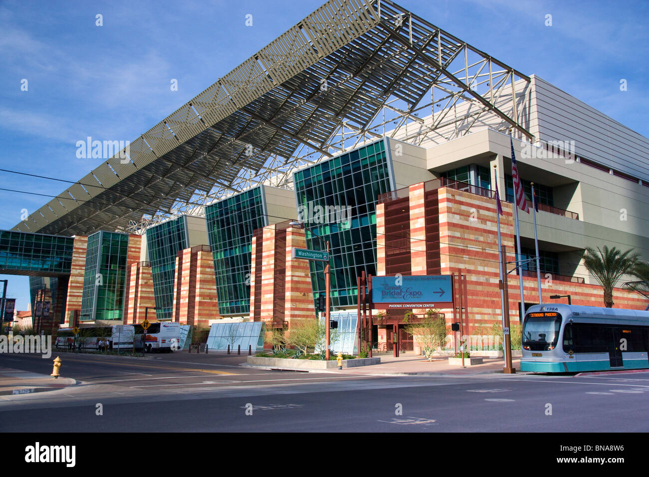 The METRO Rail train passing in front of the west wing to the Phoenix ...