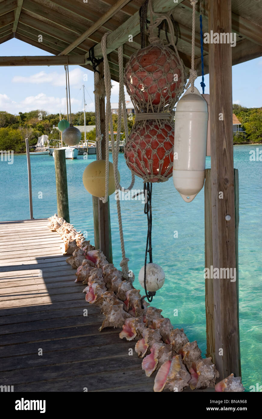 Covered Dock, Man O' War Cay, Abaco, Bahamas Stock Photo - Alamy