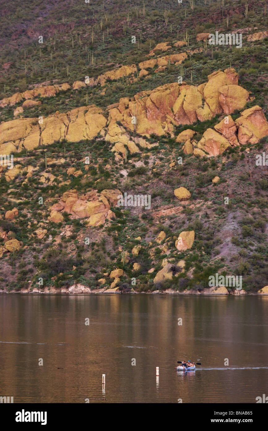 Boating on Bartlett Lake, Tonto National Forest, near Phoenix, Arizona ...