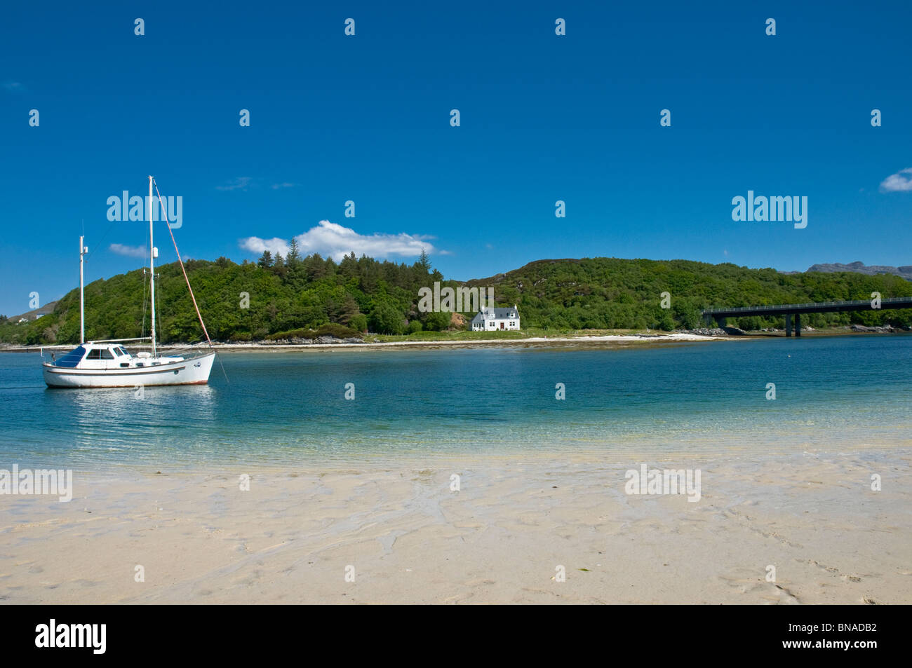 Boat & yacht in River Morar and Morar Sands nr Mallaig Highland ...