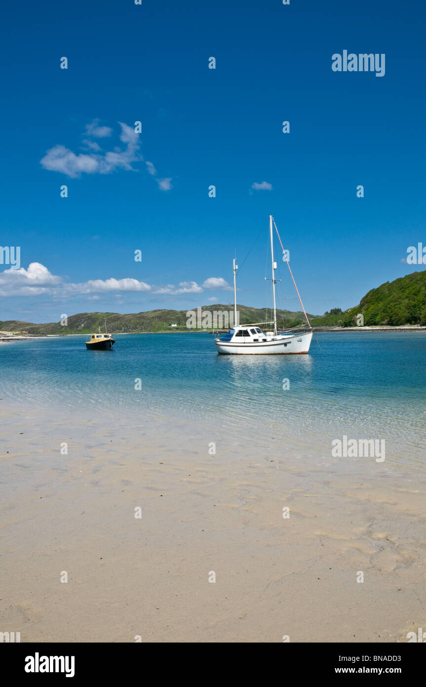 Boat & yacht in River Morar and Morar Sands nr Mallaig Highland ...