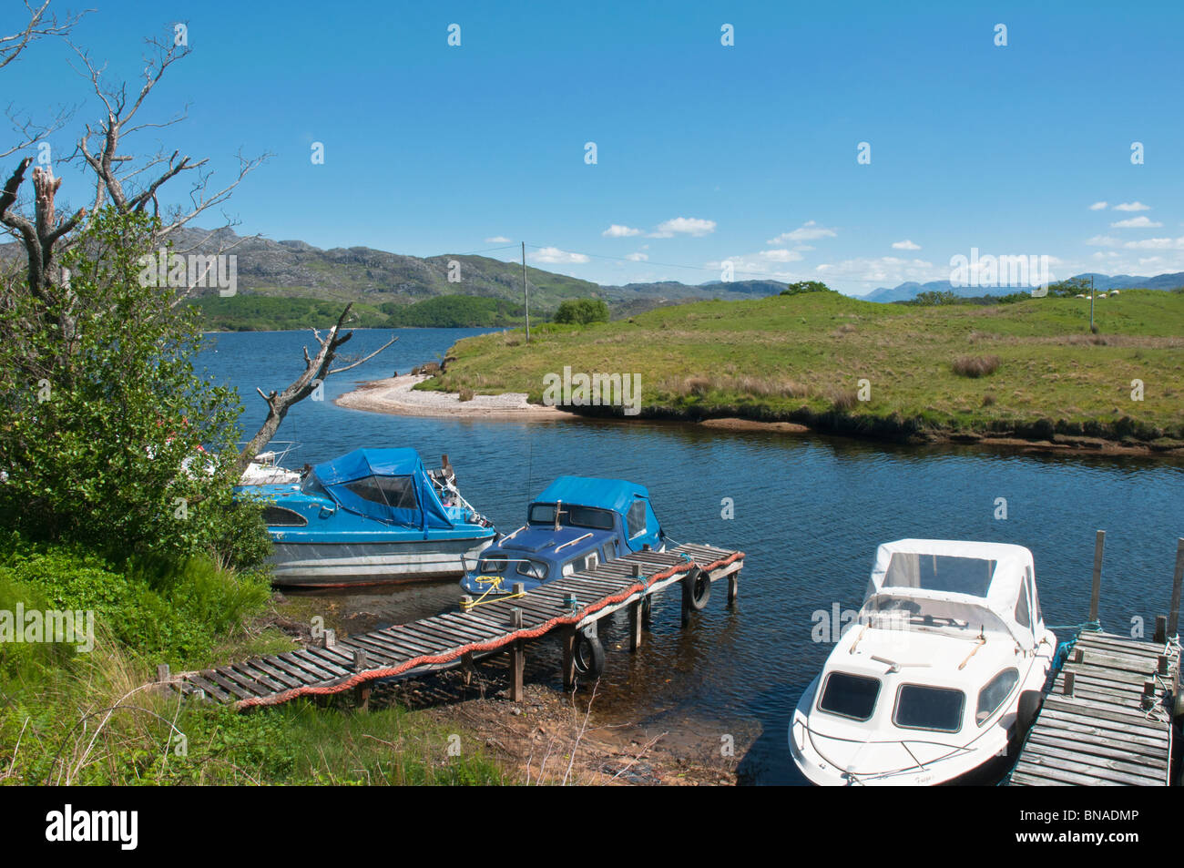 Boats on River Morar Morar nr Mallaig Highland Scotland Stock Photo - Alamy