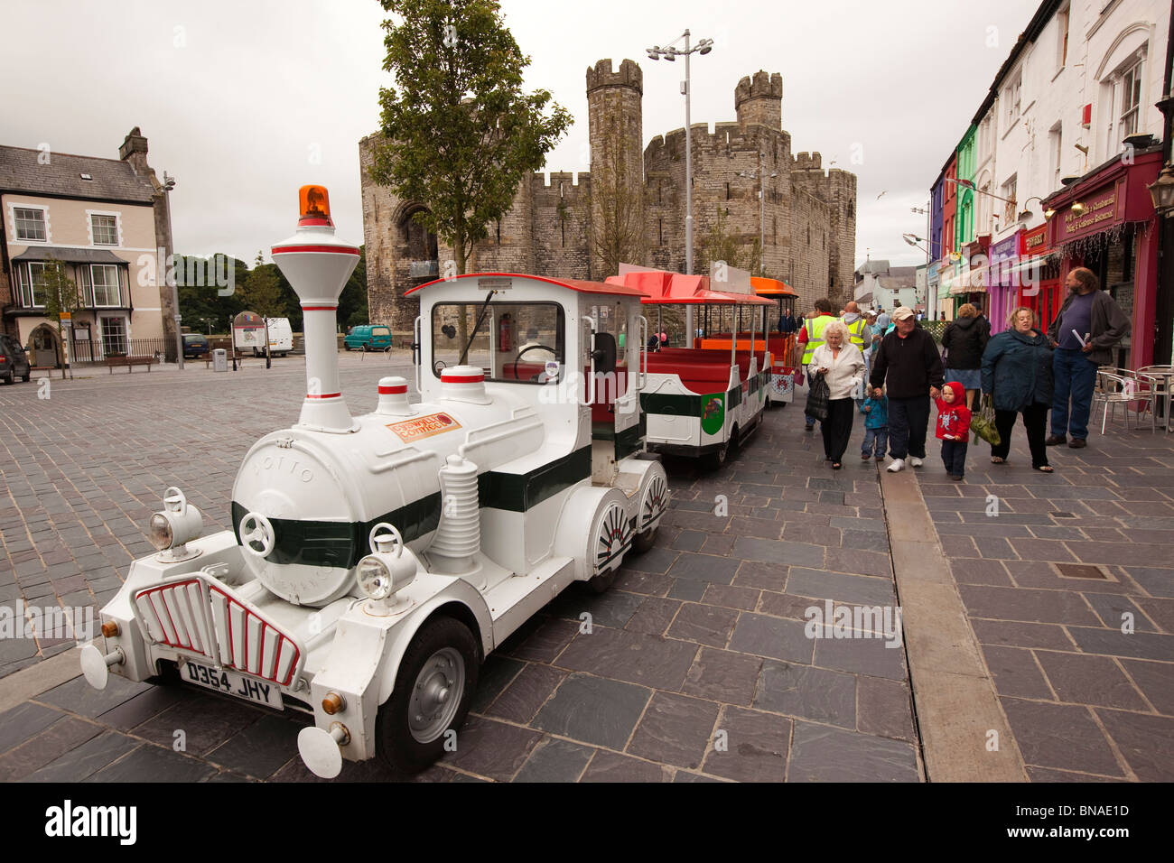 UK, Wales, Gwynedd, Caernarfon, Y Maes, Clacyti Clac, tourist land ...