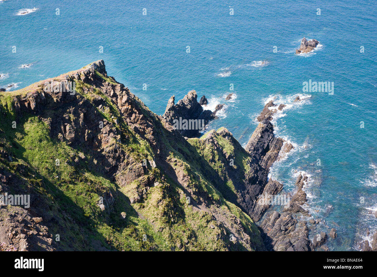 Cliffs near Hawker's hut Morwenstow on the South west coast path of ...