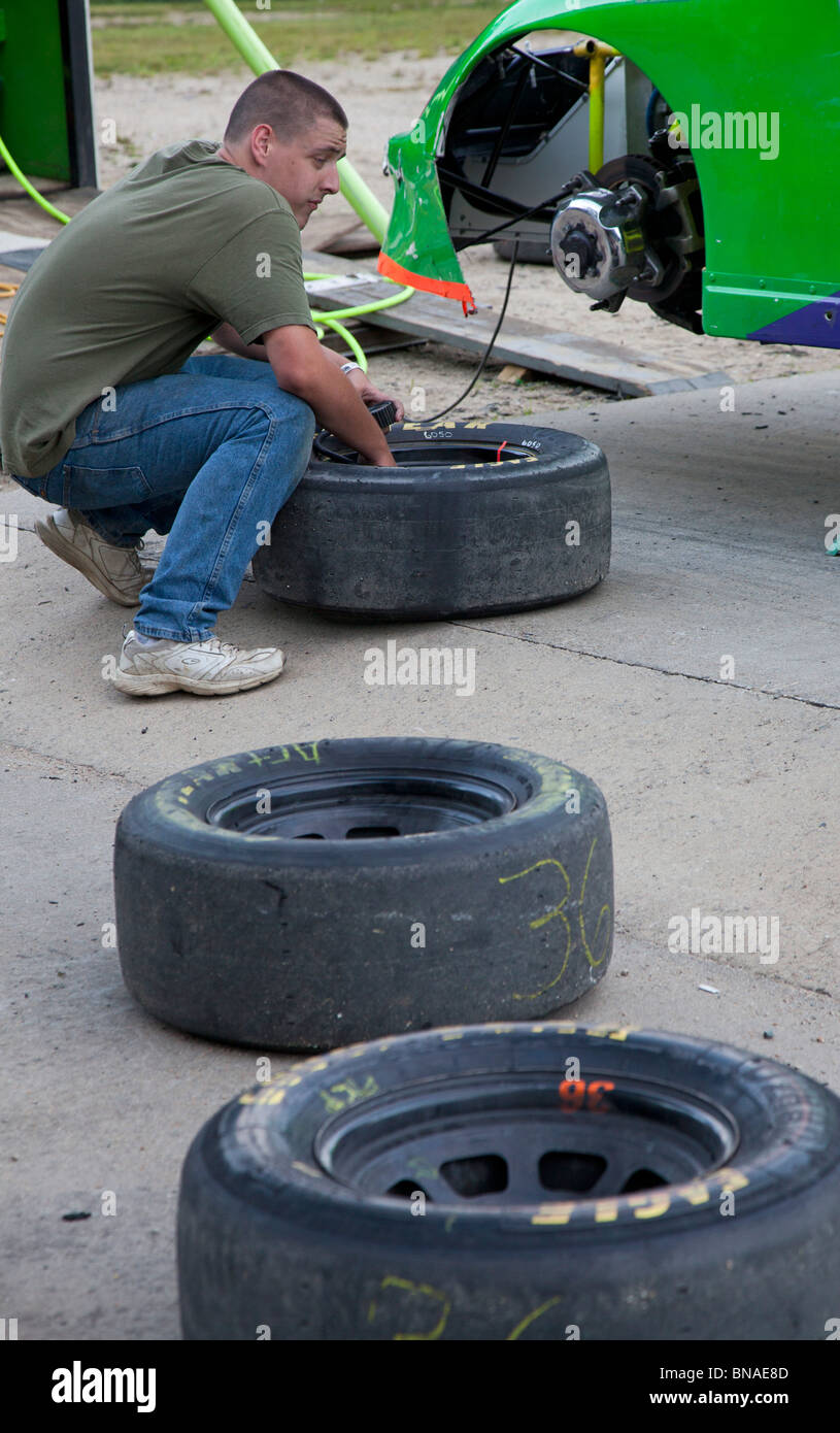 Stock Car Race Pit Crew Stock Photo - Alamy