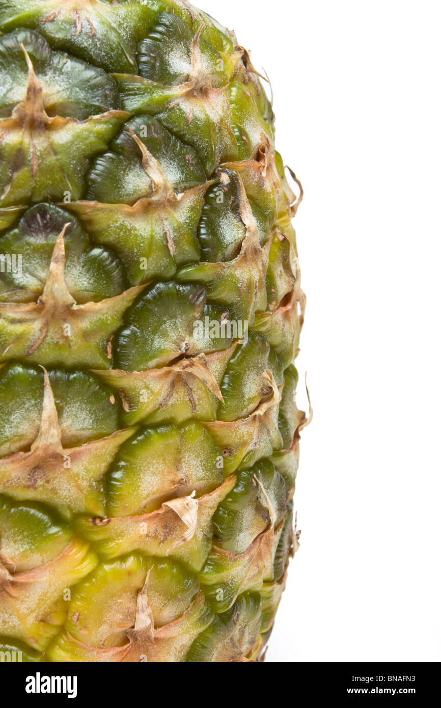 Fresh ripe Pineapple Abstract from low perspective isolated against ...