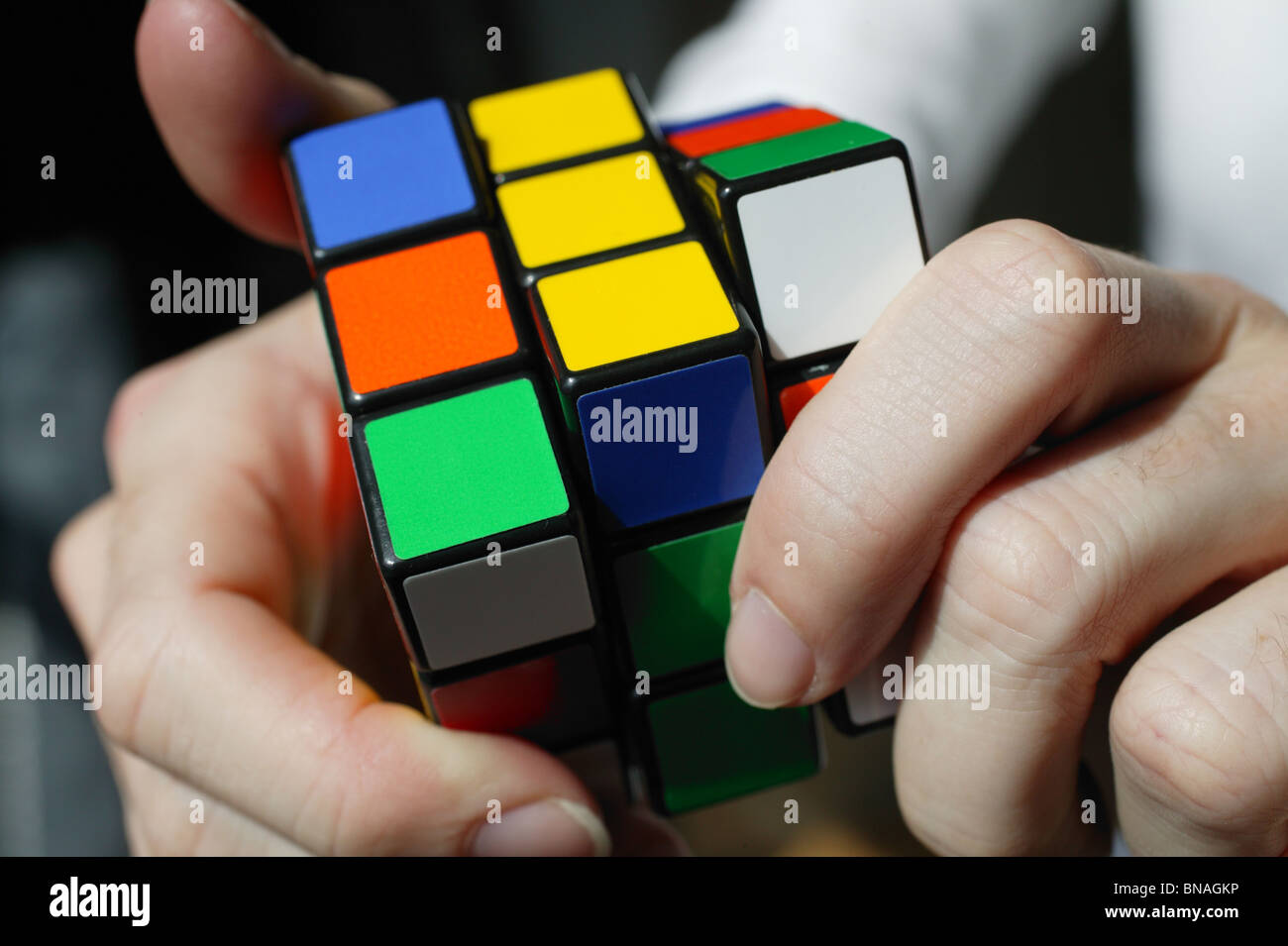 Rubik's cube and hand hi-res stock photography and images - Alamy