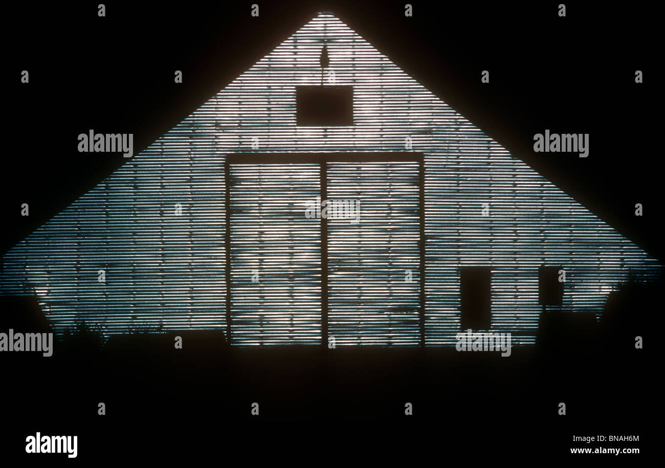 Silver barn with reflection Stock Photo - Alamy