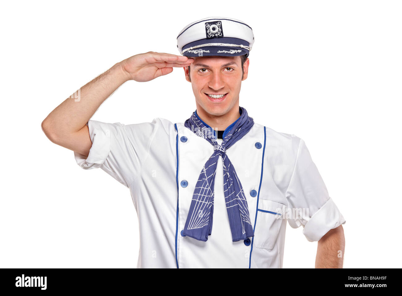 Young sailor saluting Stock Photo - Alamy