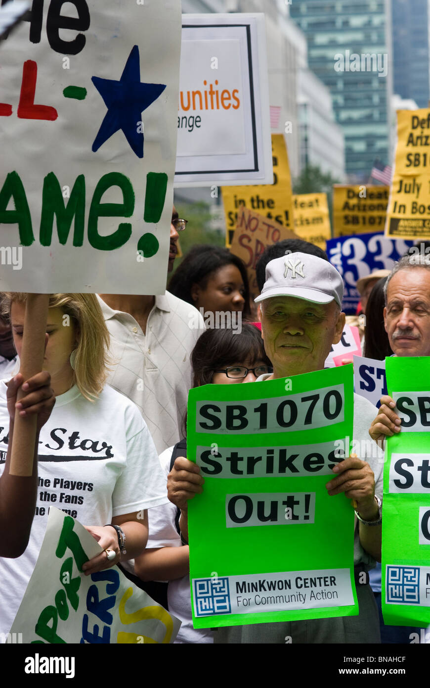 Pro-immigrant groups rally in front of Major League Baseball's offices ...