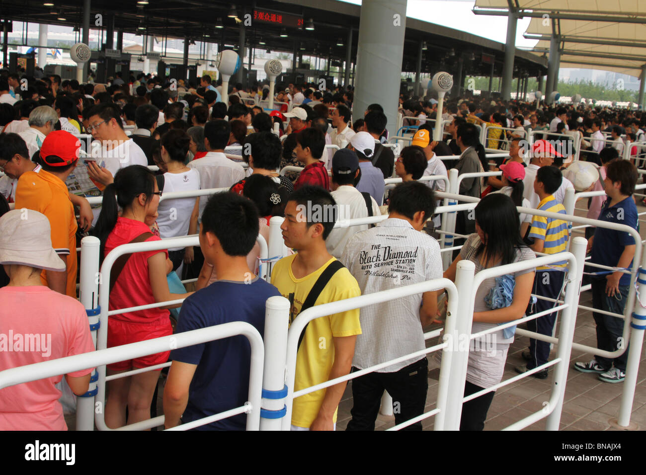 Security Entrance Queue Line. 2010 Shanghai World Expo Park, Pudong ...