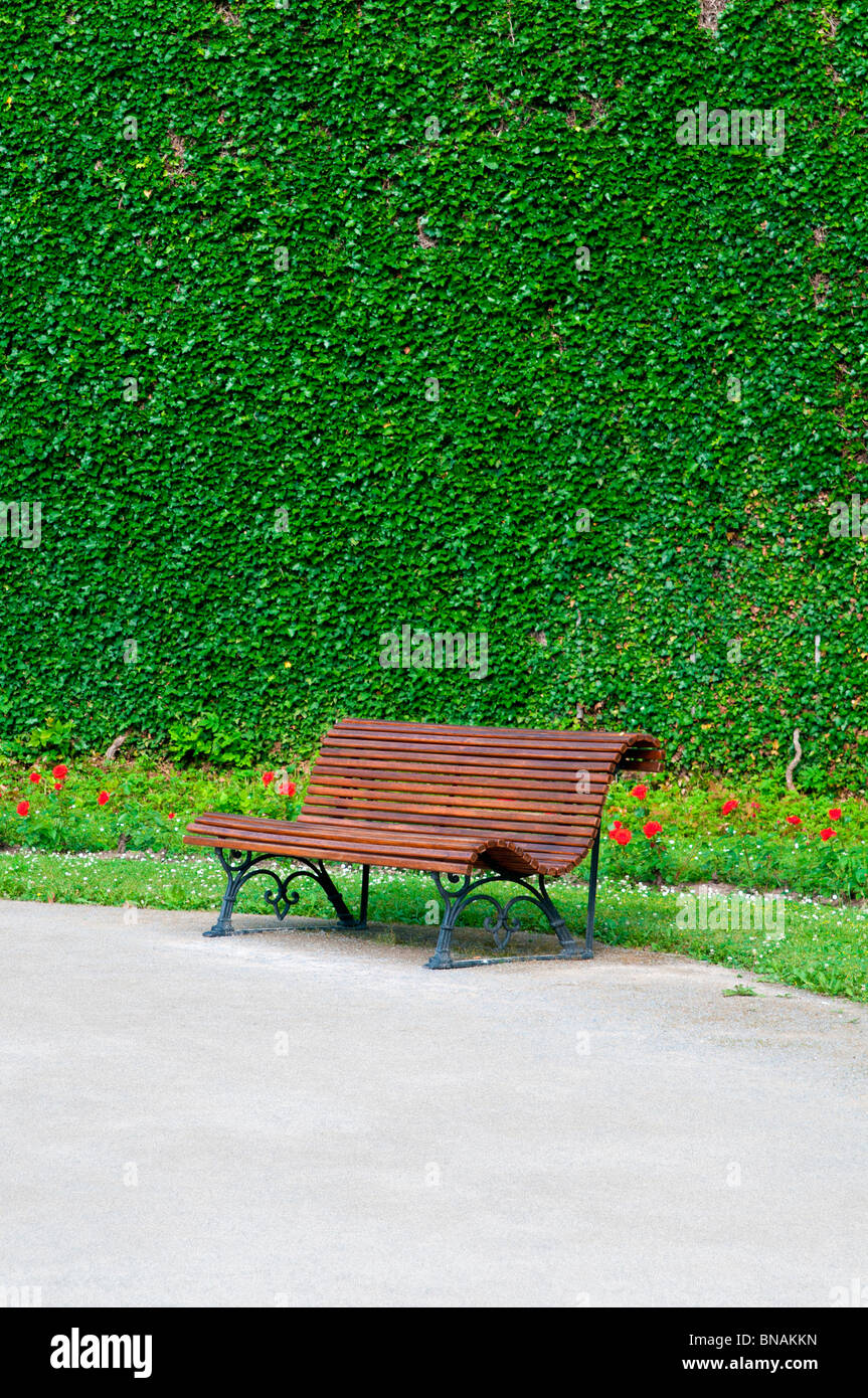Wooden bench in the park Stock Photo - Alamy