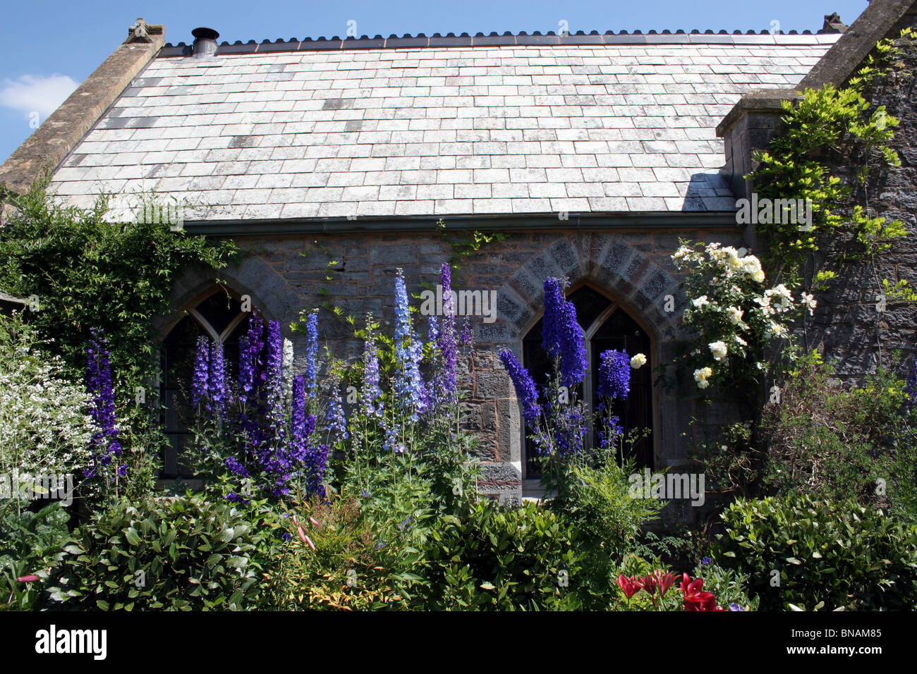 Inside the gardens of Holcombe Court Holcombe Rogus Devon Stock Photo ...