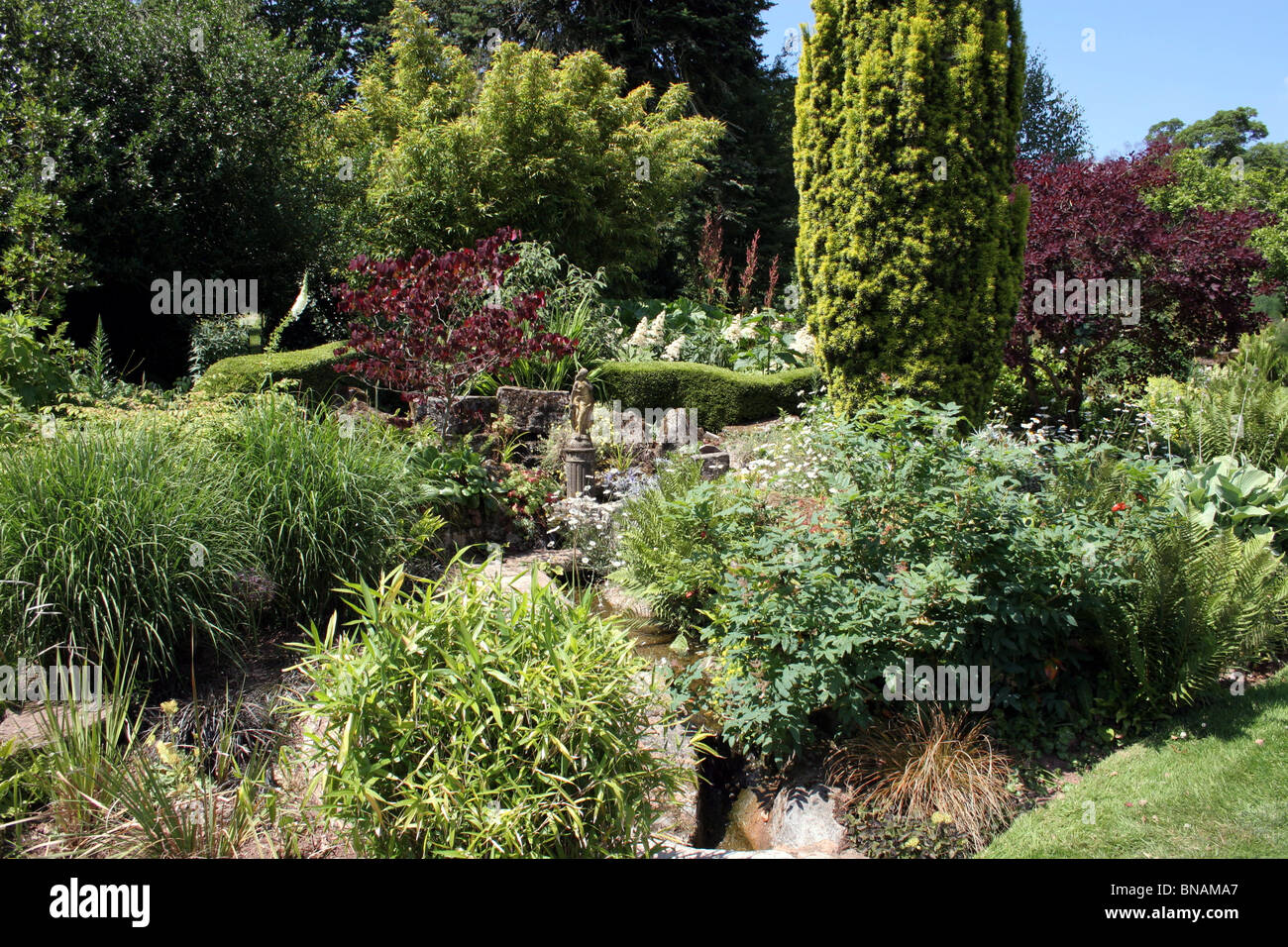Inside the gardens of Holcombe Court Holcombe Rogus Devon Stock Photo ...