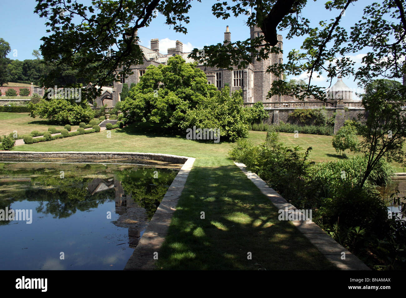 Inside the gardens of Holcombe Court Holcombe Rogus Devon Stock Photo ...
