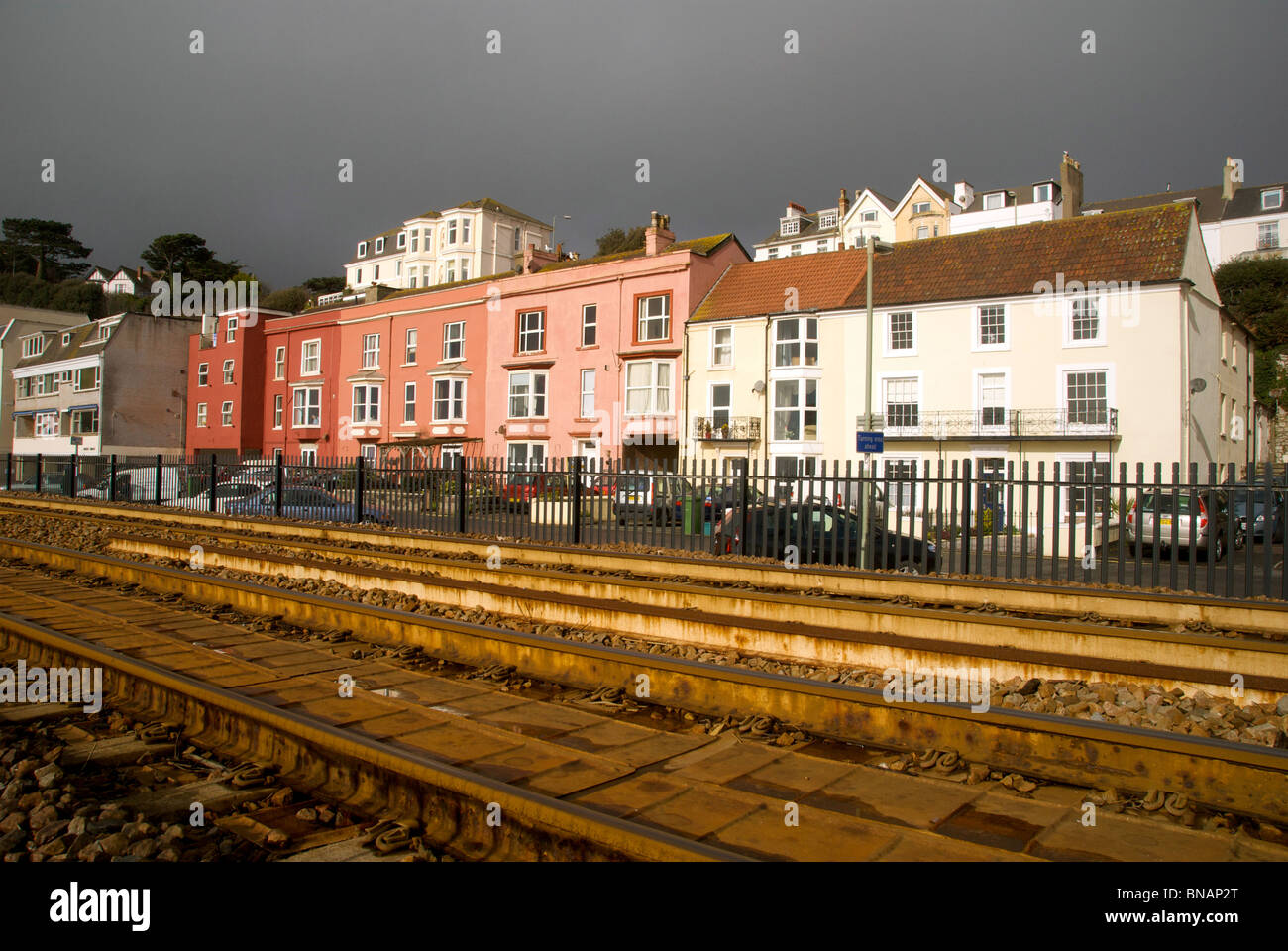 Dawlish Devon UK Beach Front Sea Railway Stock Photo - Alamy