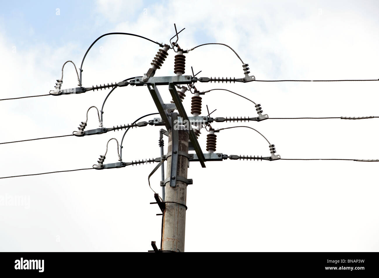 Power Line, power electric distribution Stock Photo - Alamy