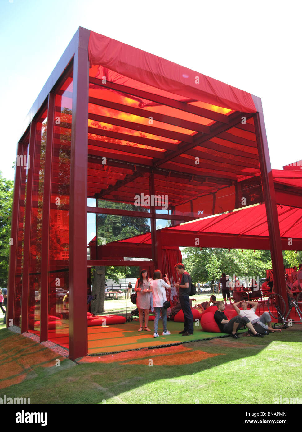 Serpentine Gallery Red Pavilion French architect Jean Nouvel Stock ...